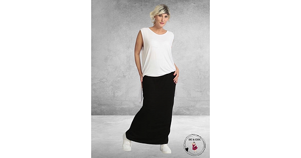 AKH Basic Rok Zwart-Grote Maten Mode